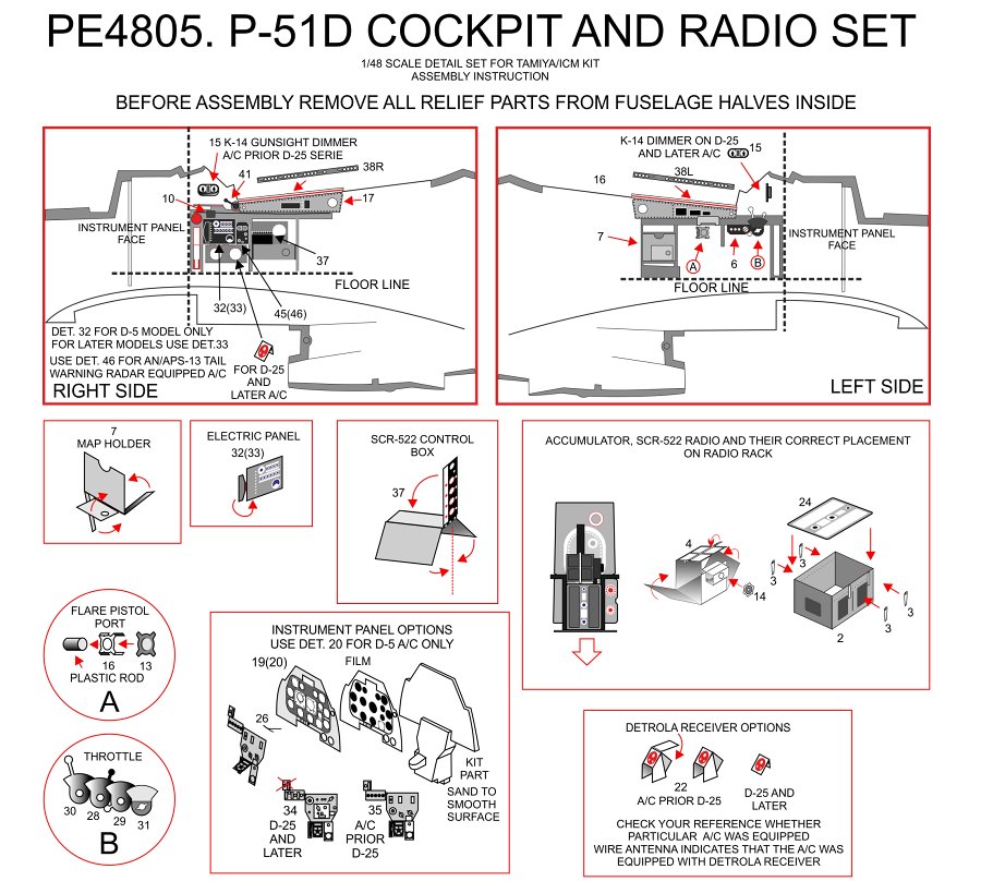 MODELIMEX Online Shop | 1/48 P-51D Mustang - Cockpit & Radio set (TAM ...