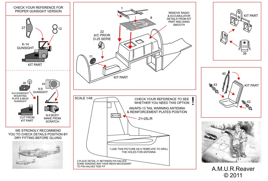 MODELIMEX Online Shop | 1/48 P-51D Mustang - Cockpit & Radio set (TAM ...