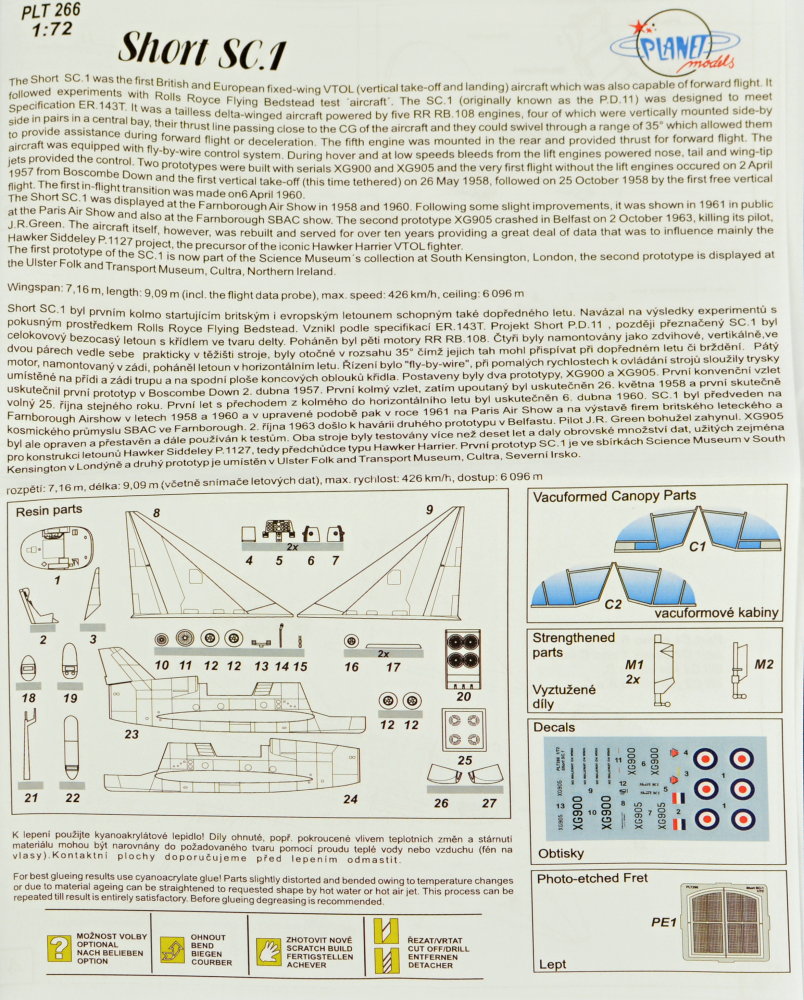 MODELIMEX Online Shop | 1/72 Short SC-1 'First British VTOL Aircraft ...