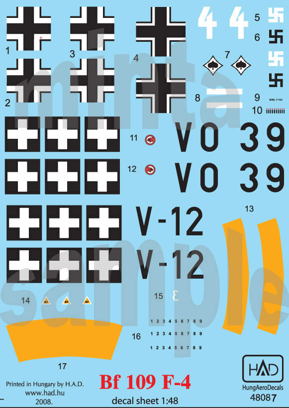 MODELIMEX Online Shop | 1/48 Decal Bf 109 F-4/b (Luftwaffe, Hepper Al ...