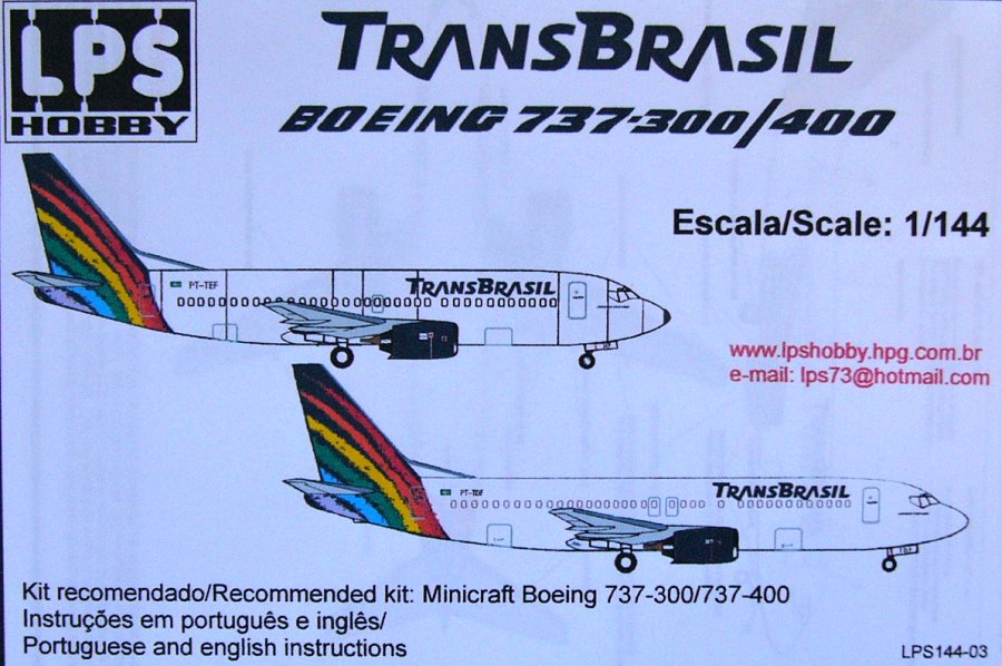 MODELIMEX Online Shop | 1/144 Boeing 737-300/400 TransBrasil (MINICRAFT ...