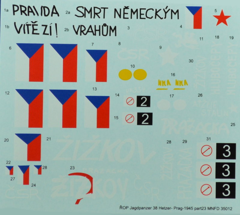 MODELIMEX Online Shop | 1/35 Decals Jagdpanzer 38 Hetzer May 1945 pt.2 ...