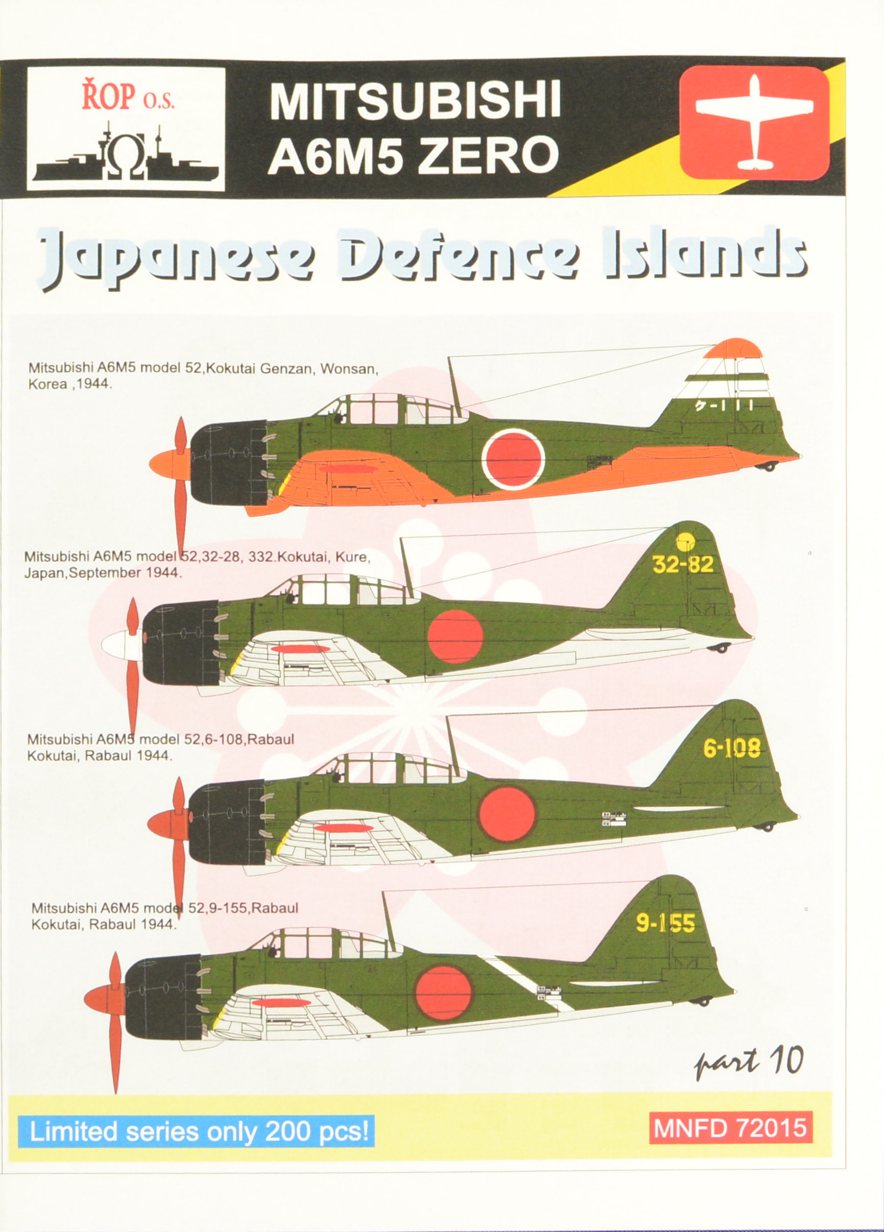 MODELIMEX Online Shop | 1/72 Decals A6M5 ZERO Japanese Defence Islands ...