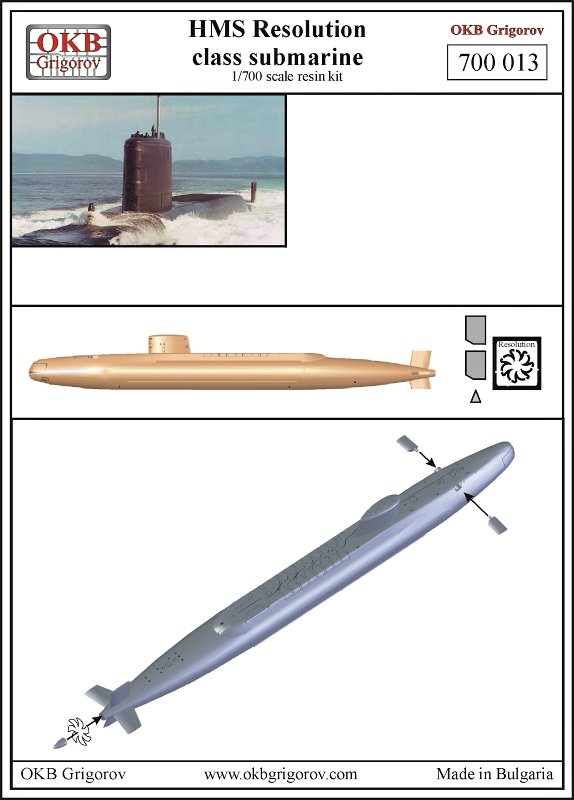 MODELIMEX Online Shop | 1/700 HMS Resolution class submarine | your ...