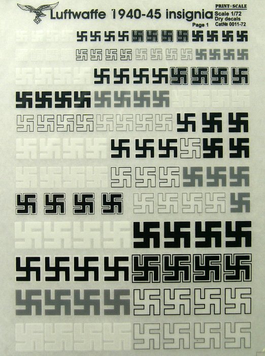 MODELIMEX Online Shop | 1/72 Luftwaffe 1940-45 Swastikas (dry decal ...