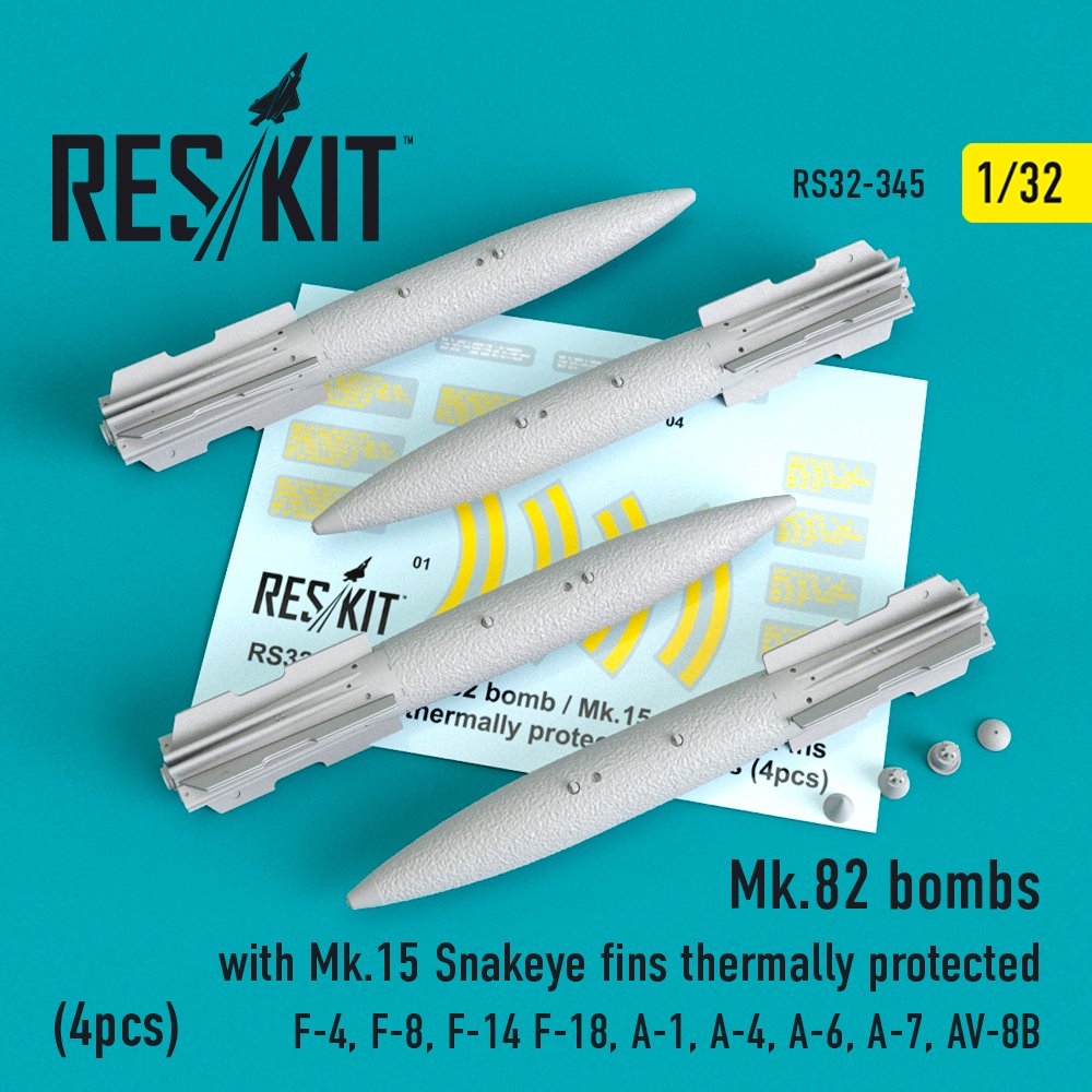 MODELIMEX Online Shop | 1/32 Mk.82 bomb w/ Mk.15 Snakeye Fins ther.prot ...